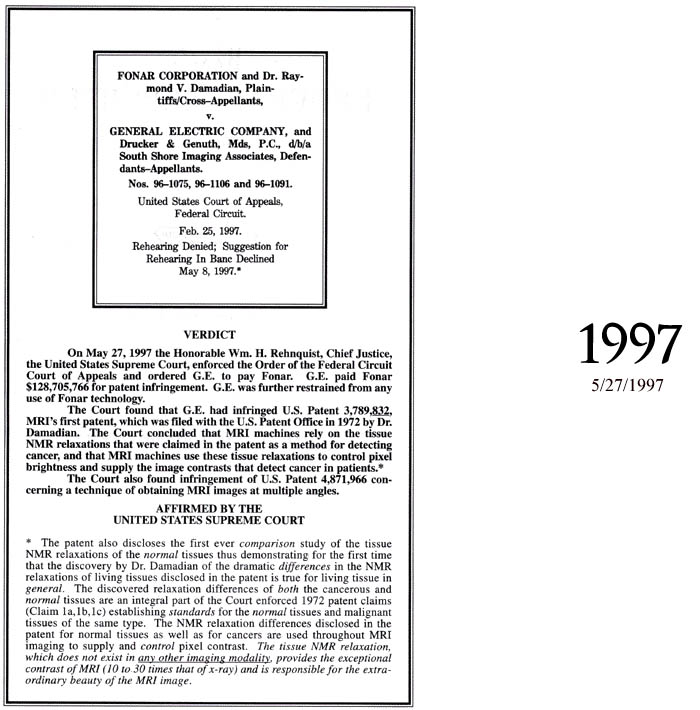 Fonar-vs-GE Verdict